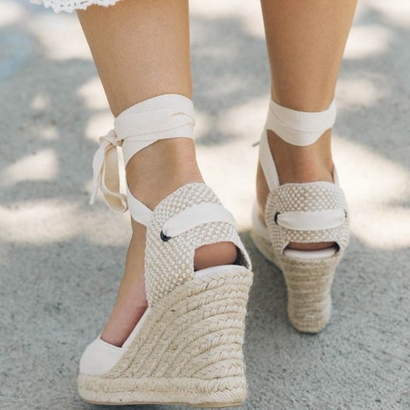 Soludos | Shoes | Soludos Womens Marseille Wedge Espadrilles 6 Ivory V ...